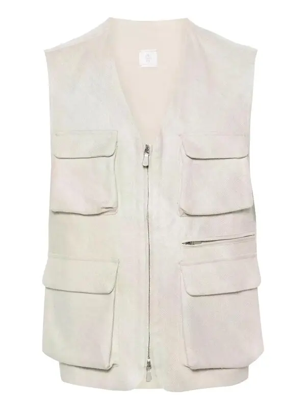 Eleventy Linen Vest - Neutrals