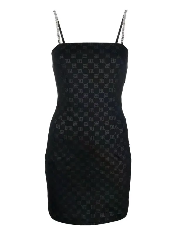 MISBHV Monogram Chain-link Strap Mini Dress - Black