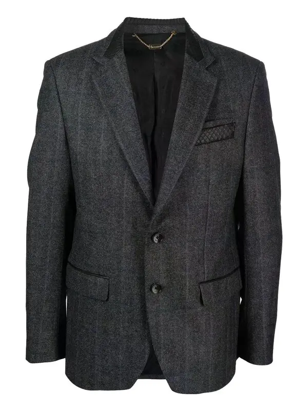 BILLIONAIRE Checked Single-breasted Blazer - Grey