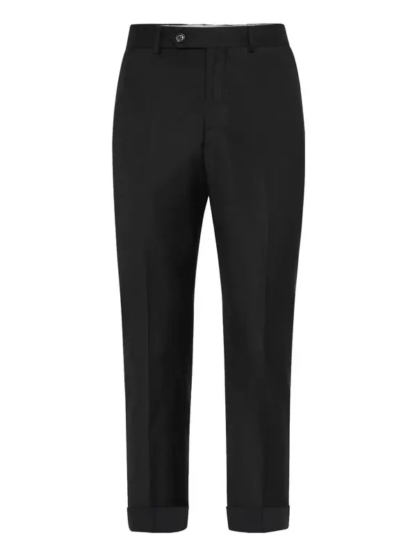 Brunello Cucinelli Tapered-leg Wool Trousers - Black
