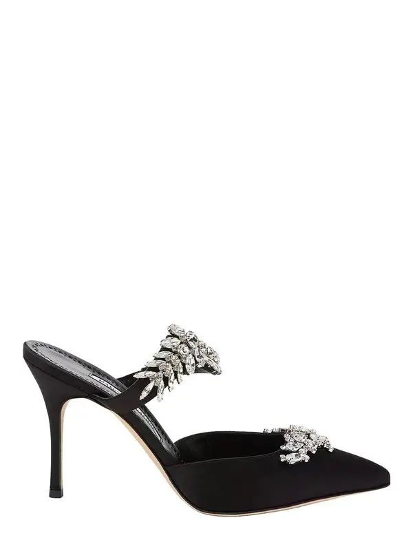 Manolo Blahnik 90mm Lurum Mules - Black