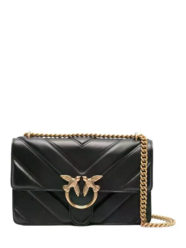 Pinko Shoulder Bag With Love Birds Buckle - Black