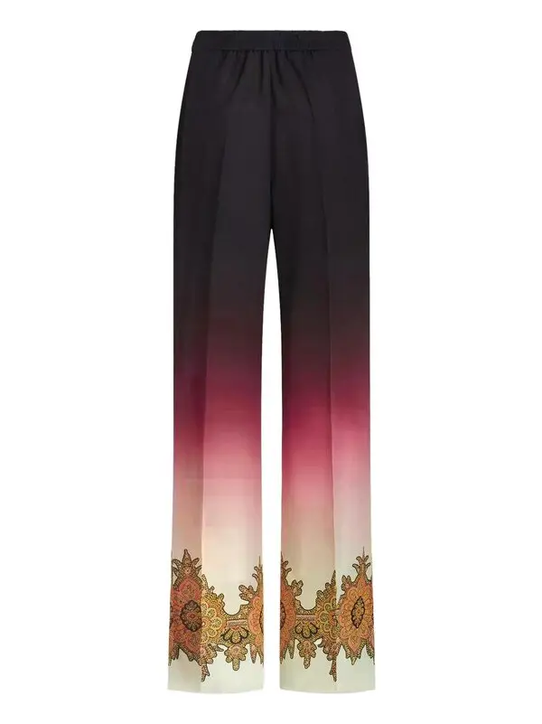 Etro Gradient-effect Silk Trousers - Red