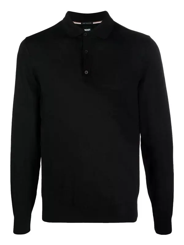 BOSS Long-sleeve Polo Shirt - Black