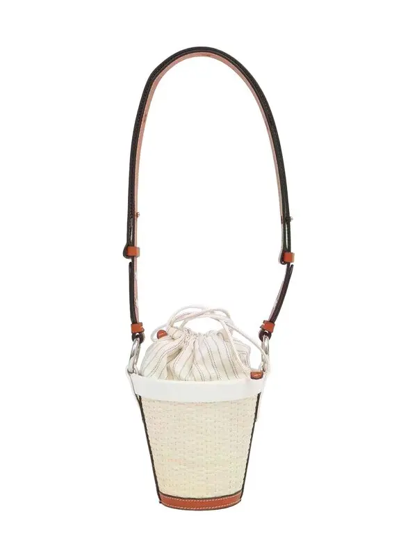 MAISON MARGIELA Woven Raffia Bucket Bag - Neutrals