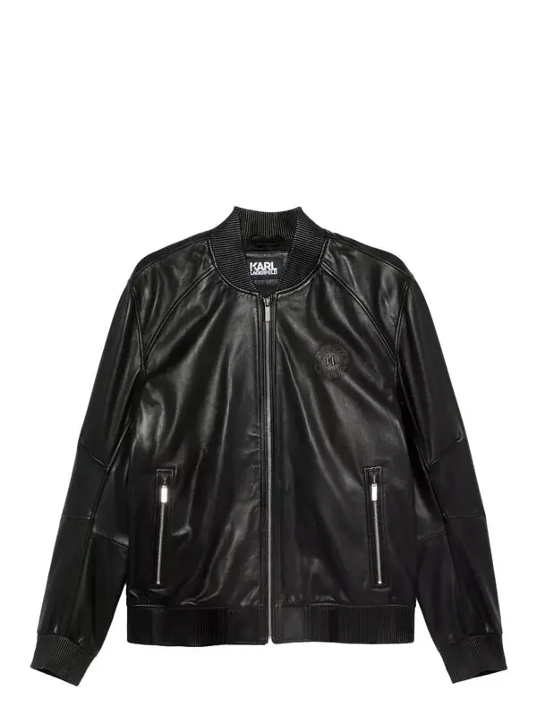 Karl Lagerfeld Lambskin Leather Jacket - Black