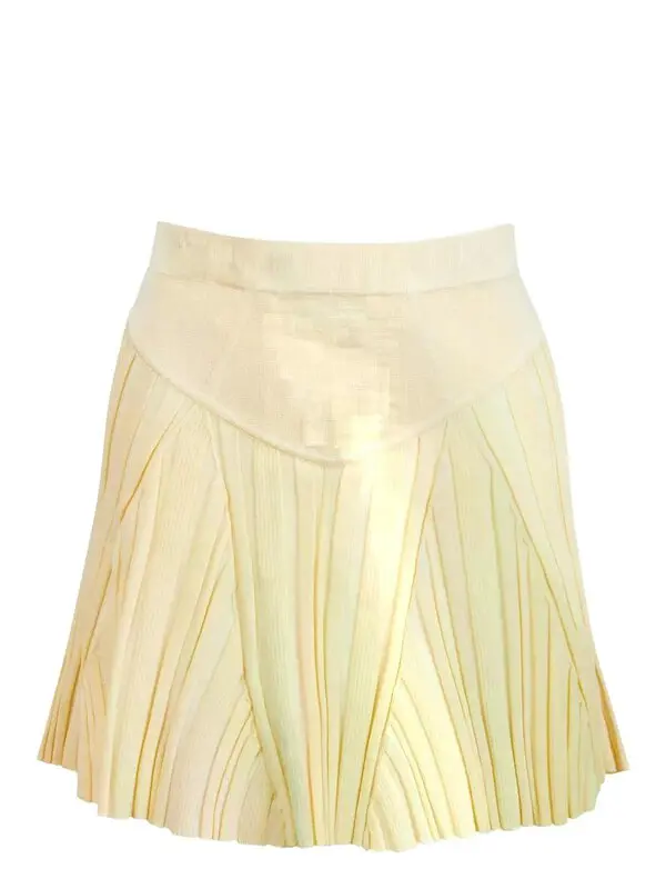 FLEUR DU MAL Ribbed Mini Skirt - Neutrals