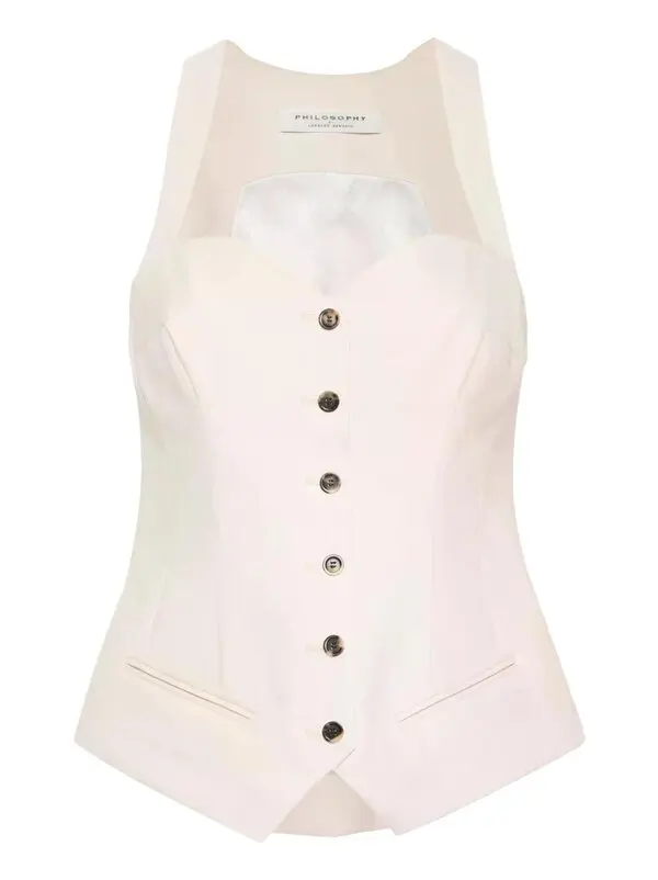 Philosophy Di Lorenzo Serafini Sleeveless Sweetheart-neck Top - Neutrals