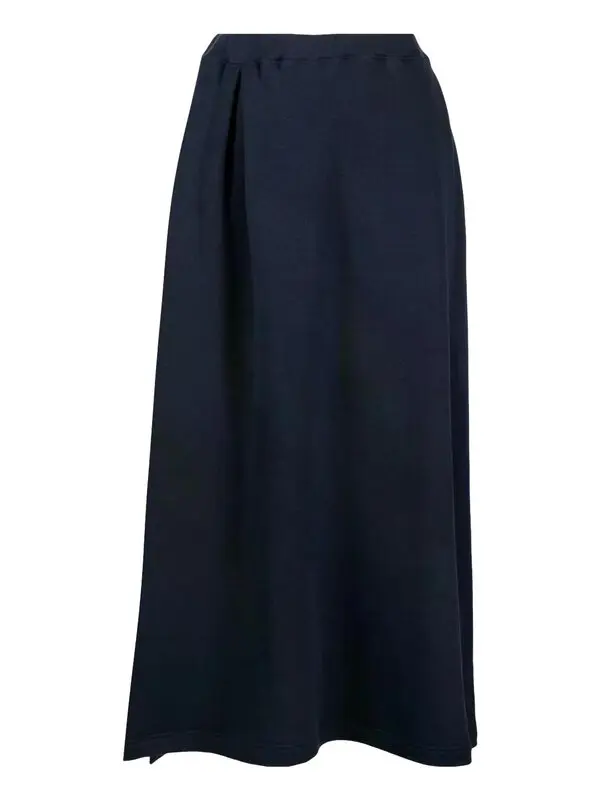Yohji Yamamoto High-waist Pleated Midi Skirt - Blue