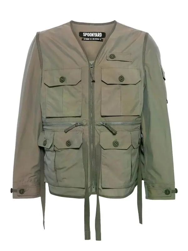 SPOONYARD Detachable-sleeve Cargo Jacket - Grey