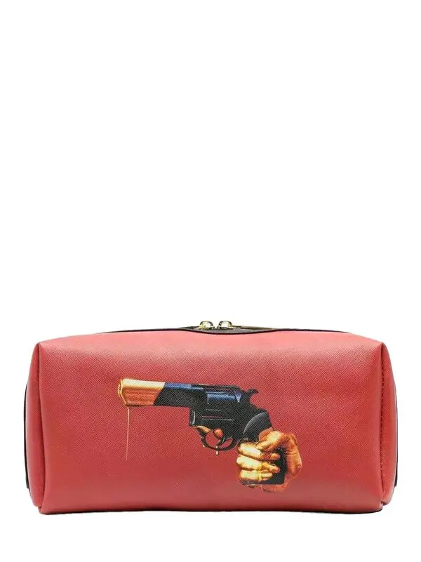 SELETTI Gun-print Wash Bag - Red