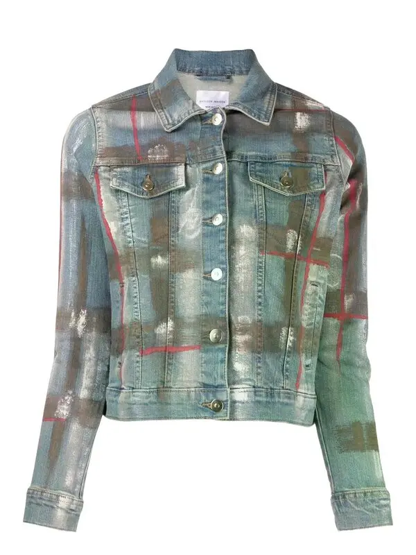 MADISON MAISON Paint Splatter-print Denim Jacket - Blue