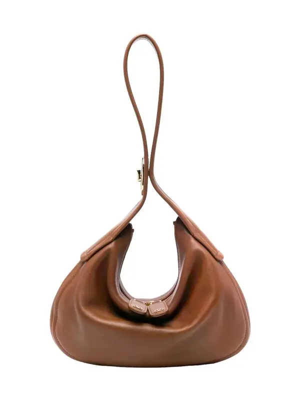 Valentino Garavani Vlogo Leather Shoulder Bag - Brown