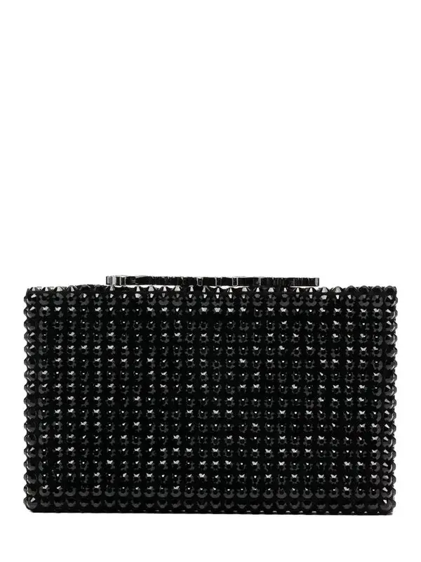 Philipp Plein Crystal-studded Snap Clutch Bag - Black