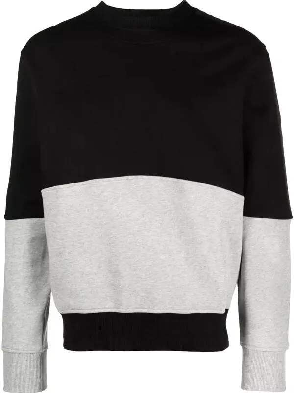 Versace Logo-tape Colour-block Sweatshirt - Black