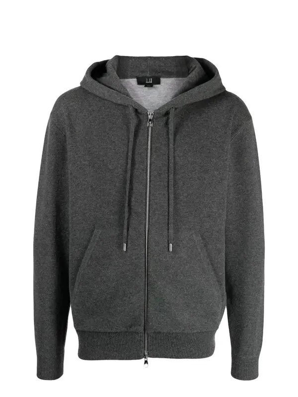 Dunhill Long-sleeved Zip-up Hoodie - Grey