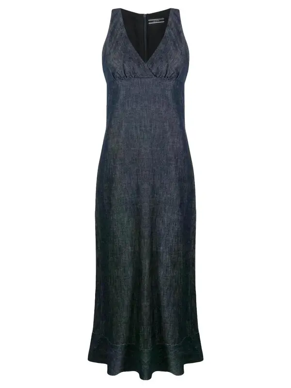 JOSEPH Sleeveless V-neck Cotton Dress - Blue