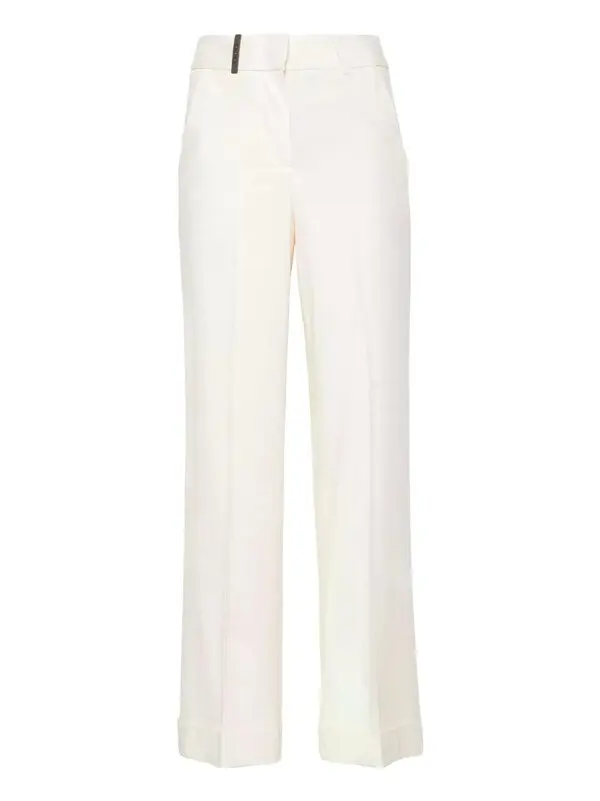 Peserico Straight-leg Jacquard Trousers - Neutrals