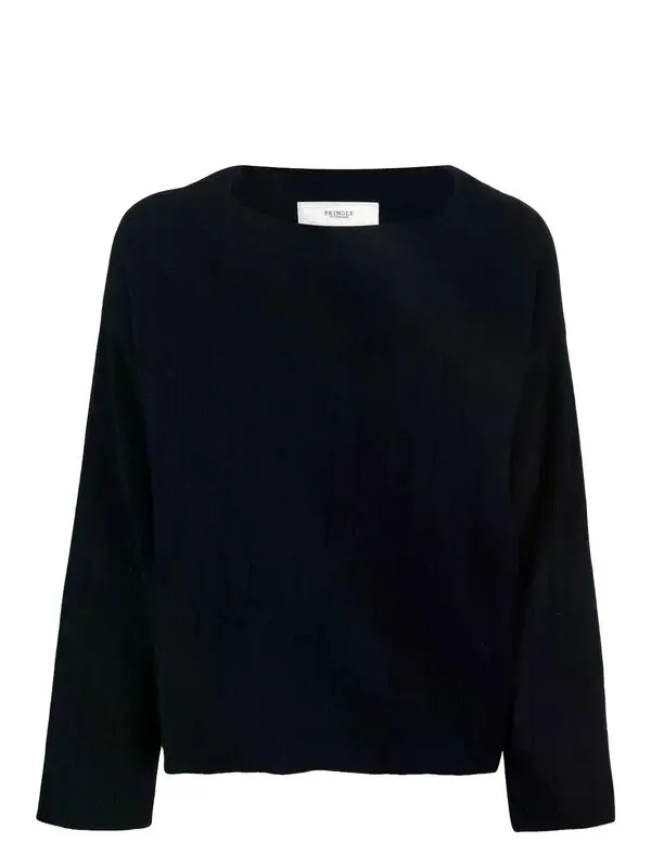 Pringle Of Scotland Wide-neck Ribbed-knit Jumper - Blue