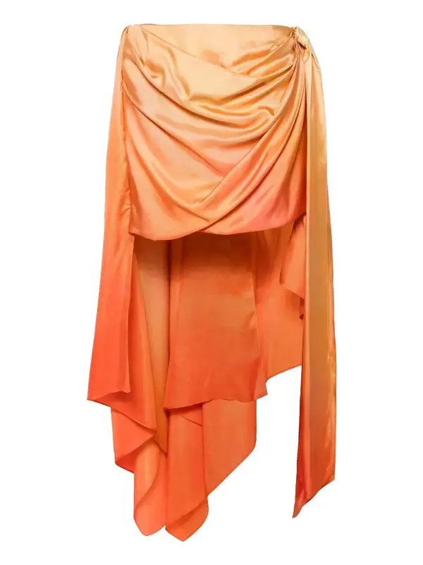 Zimmermann Ombré Draped Midi Skirt - Orange