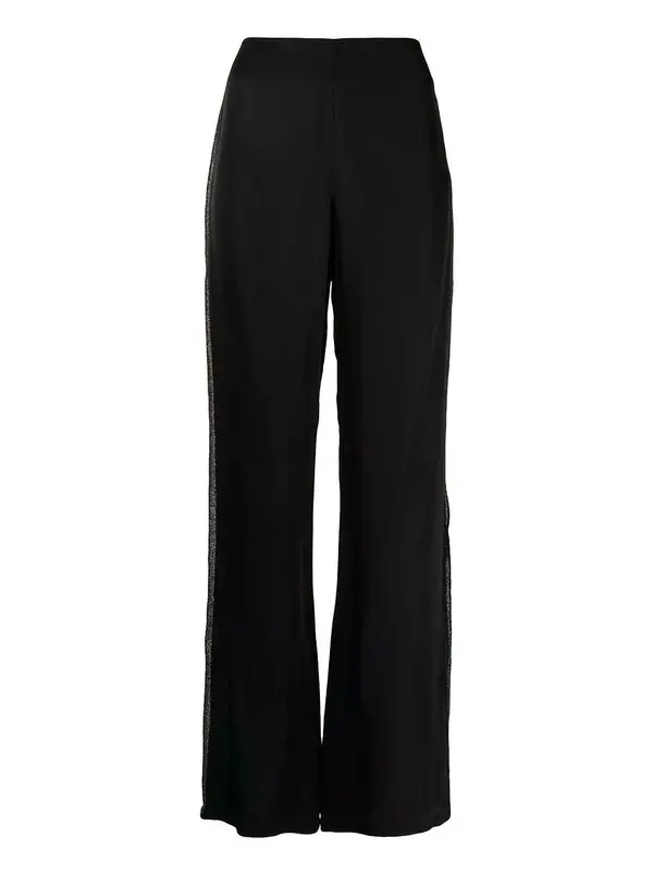 BARUNI Side-stripe Wide-leg Trousers - Black