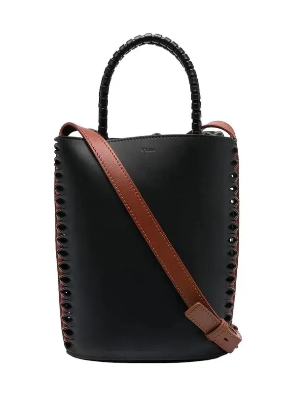 Chloé Color-block Leather Bucket Bag - Black