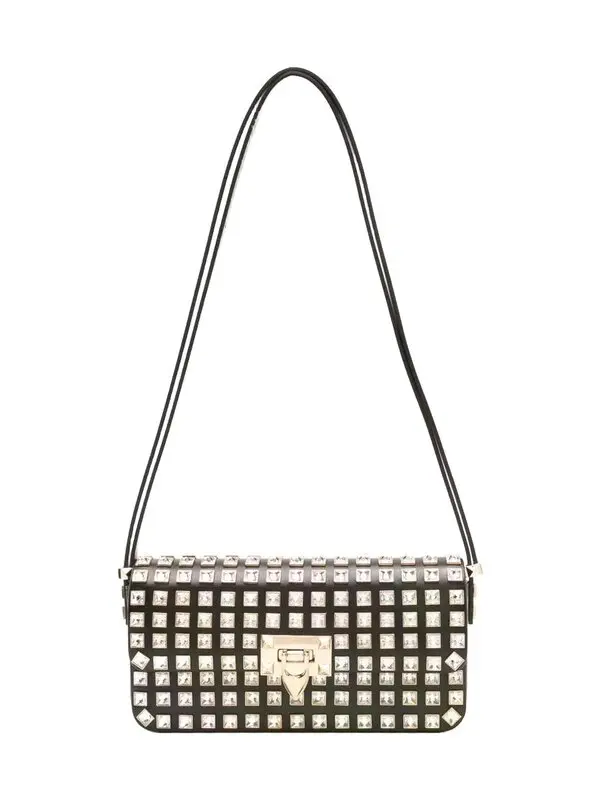 Valentino Garavani Rockstud E/w Leather Shoulder Bag - Black