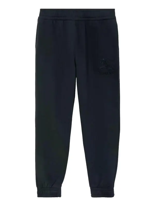 Burberry Ekd-embroidered Cotton Track Pants - Blue