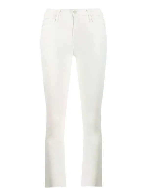 MOTHER Cream Puffs Flared Cropped Jeans - Neutrals