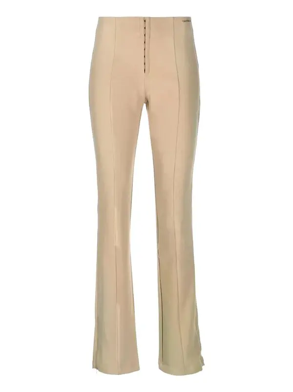 Calvin Klein Slim-cut High-waist Trousers - Neutrals