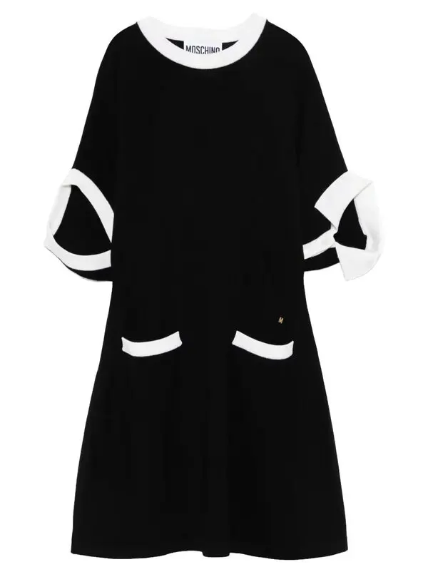 Moschino Contrast-trim Mini Dress - Black