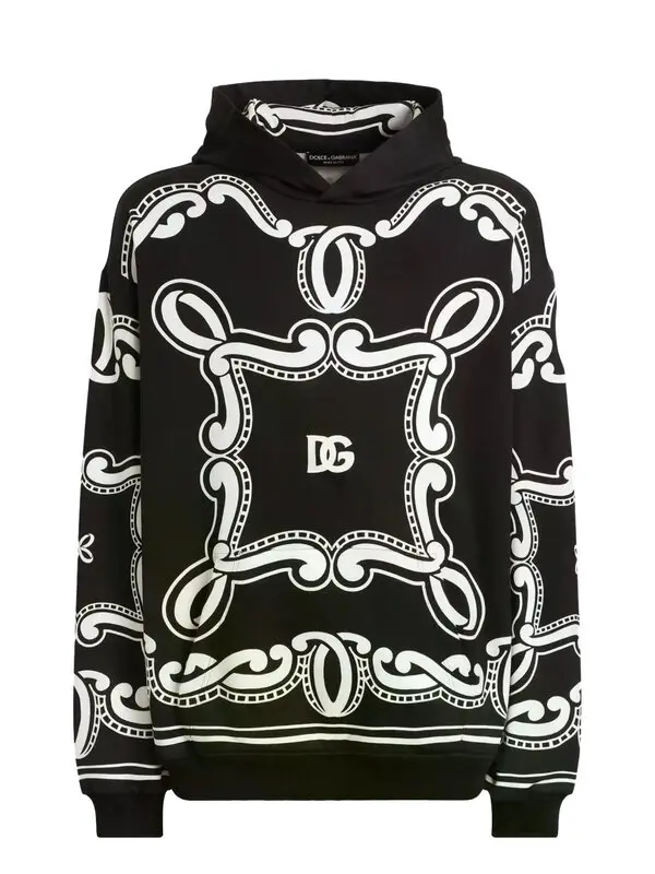 Dolce & Gabbana Bandana-print Hoodie - Black