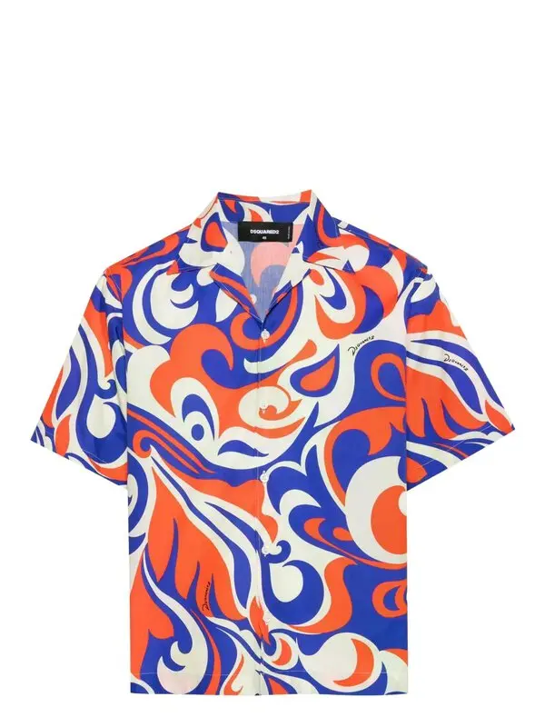 Dsquared2 Abstract-print Shirt - Blue