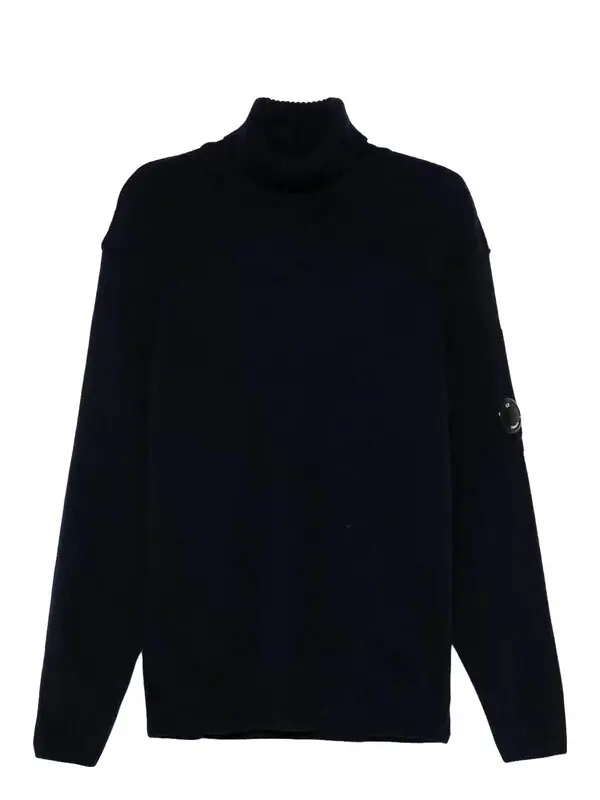 C.P. COMPANY Lens-detail Roll Neck Sweater - Blue