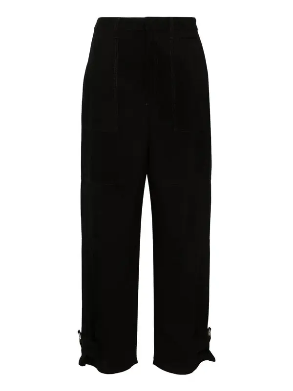 Loewe Anagram-tab Tapered Trousers - Black