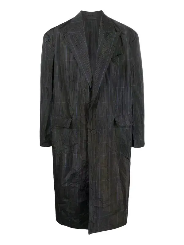Balenciaga Prince Of Wales Check Trench Coat - Grey