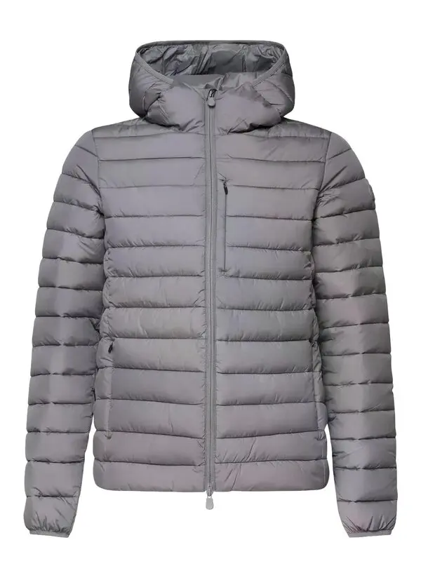 SAVE THE DUCK Logo Appliqué Puffer Jacket - Grey