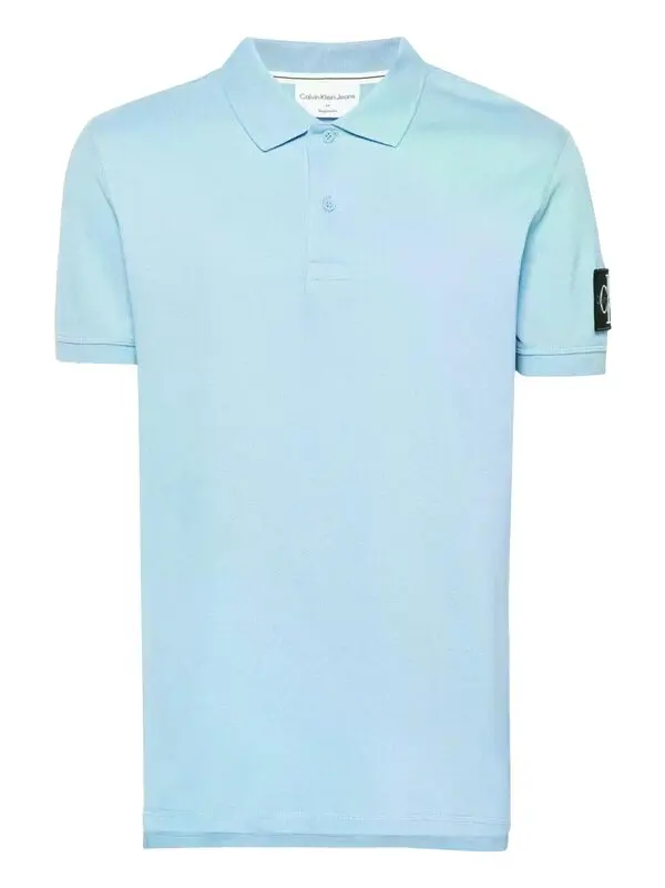 Calvin Klein Logo-patch Piqué Polo Shirt - Blue