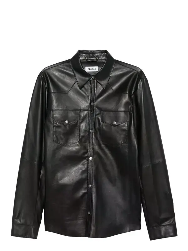 ERALDO Leather Shirt - Black