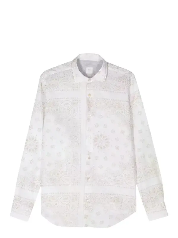Eleventy Paisley-print Button-up Shirt - Neutrals