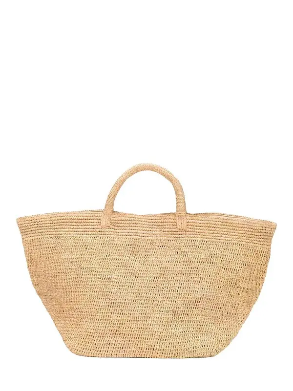 IBELIV Woven Raffia Tote - Brown