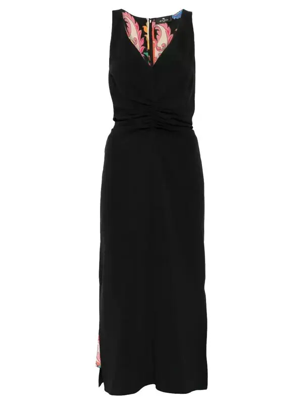 Etro Ruched-detailed Midi Dress - Black