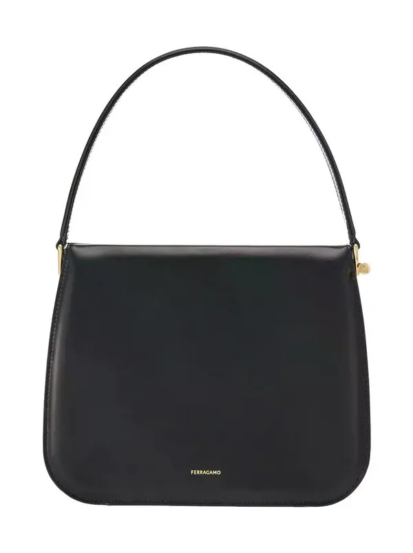 FERRAGAMO Semi-rigid Leather Bag - Black