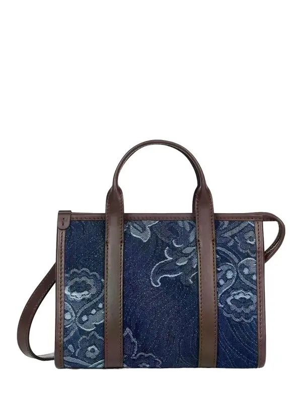 Etro Floral-jacquard Denim Tote Bag - Blue