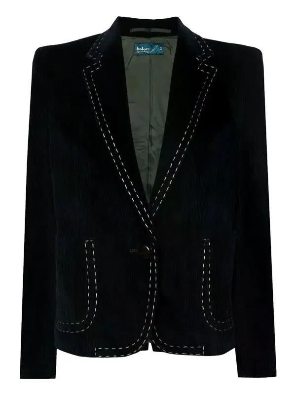 Kolor Stitch-detail Corduroy Blazer - Blue