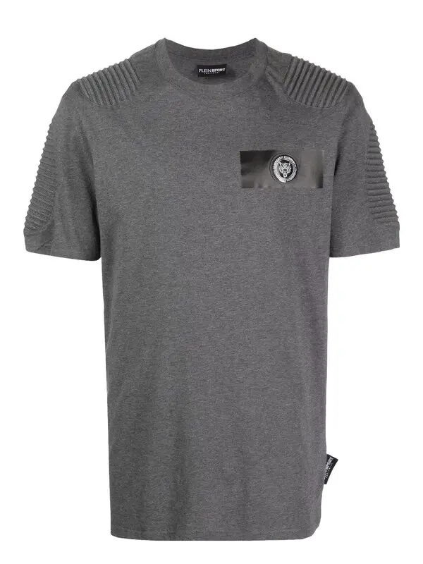 PLEIN SPORT Tiger-head Motif T-shirt - Grey