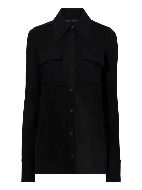 Proenza Schouler Pointed-collar Button-up Shirt - Black