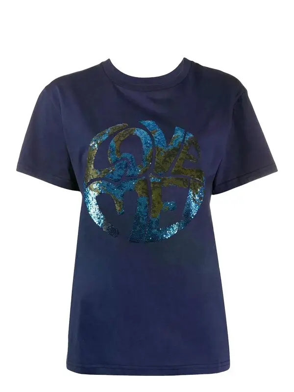 Alberta Ferretti Love Sequin T-shirt - Blue