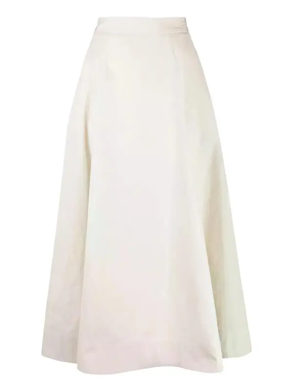 Lorena Antoniazzi Pleated Cotton Midi Skirt - Neutrals