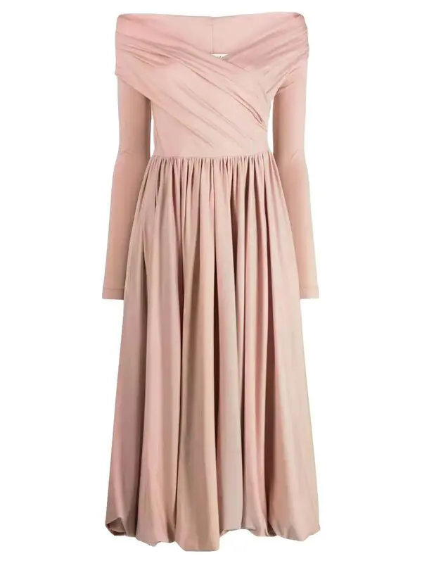 Philosophy Di Lorenzo Serafini Off-the-shoulder Cotton Midi Dress - Pink